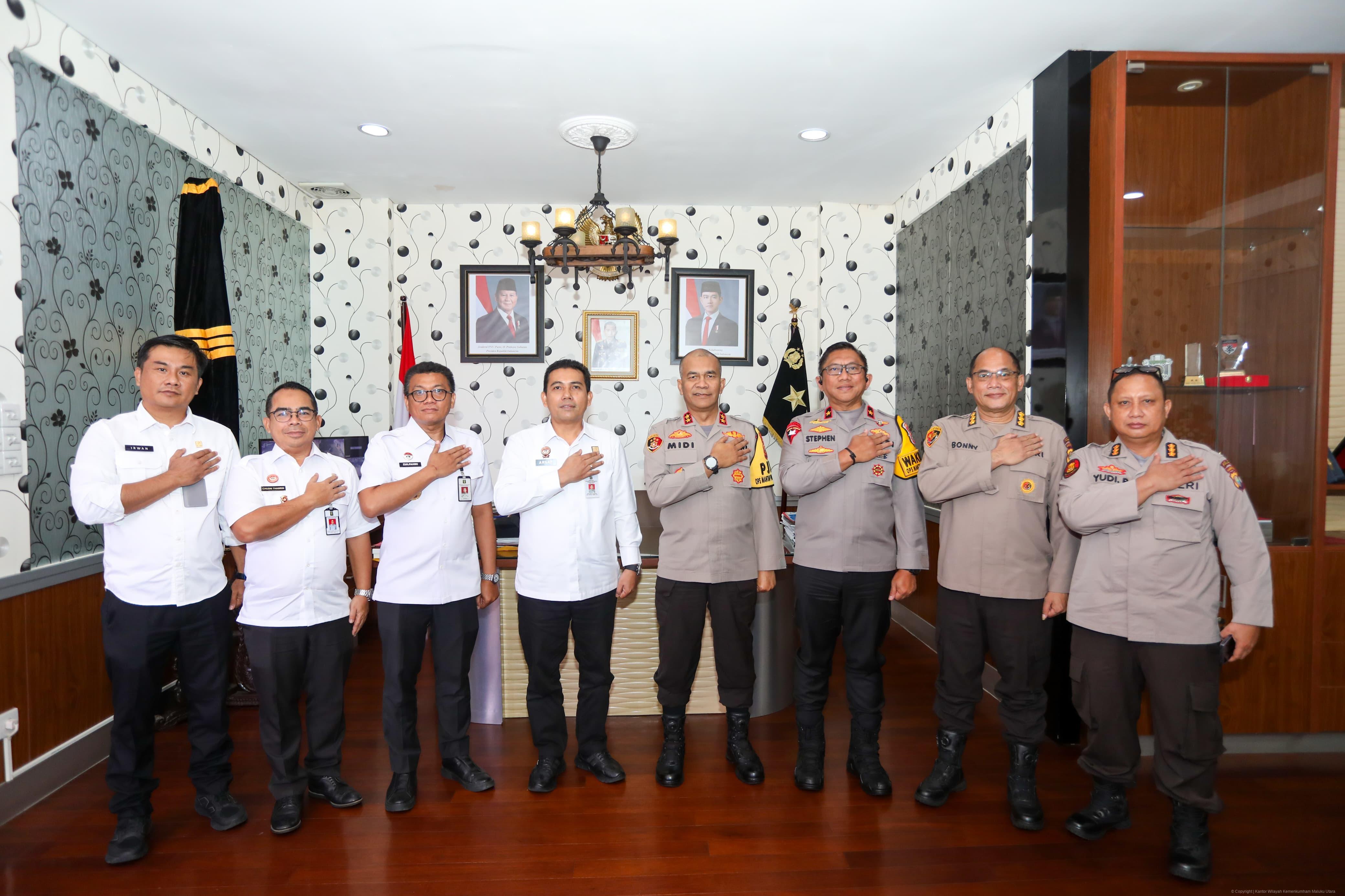 Kakanwil dan Pimti Pratama Kunjungi Polda Malut, Jalin Sinergi dan Kolaborasi Pelayanan Hukum